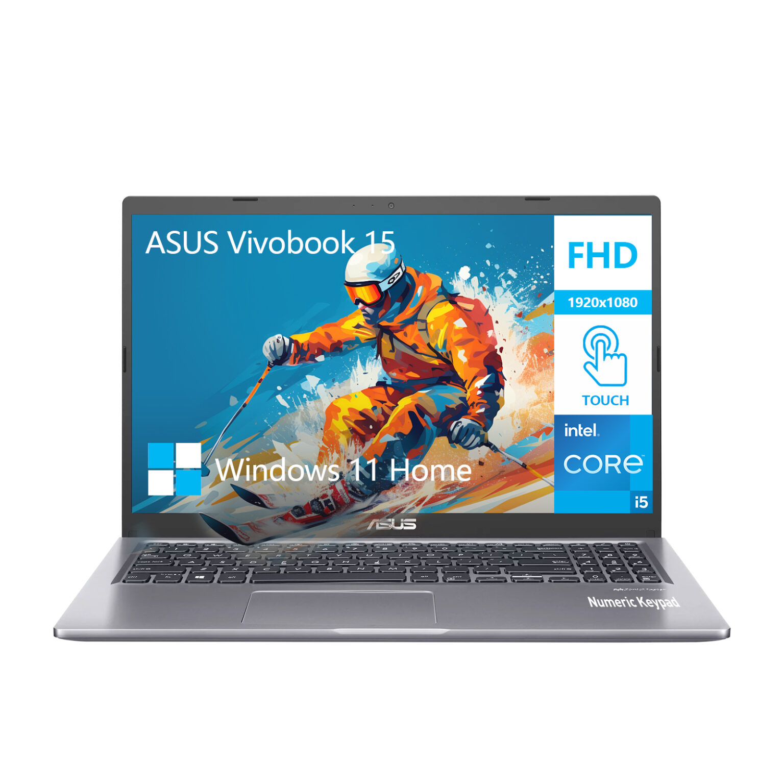 ASUS Vivobook 15 Laptop Touchscreen Computer, 15.6 Laptop Touch Screen ...